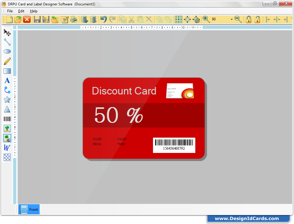 Design Cards and labels software creates barcode added cards and labels